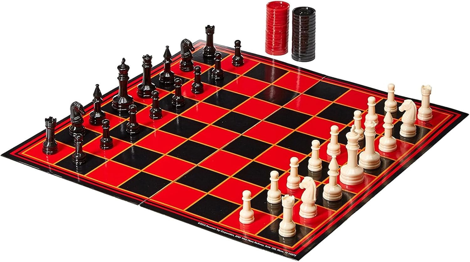 Chess / Checkers / Backgammon - 3 Games in One with Full Size Staunton ...