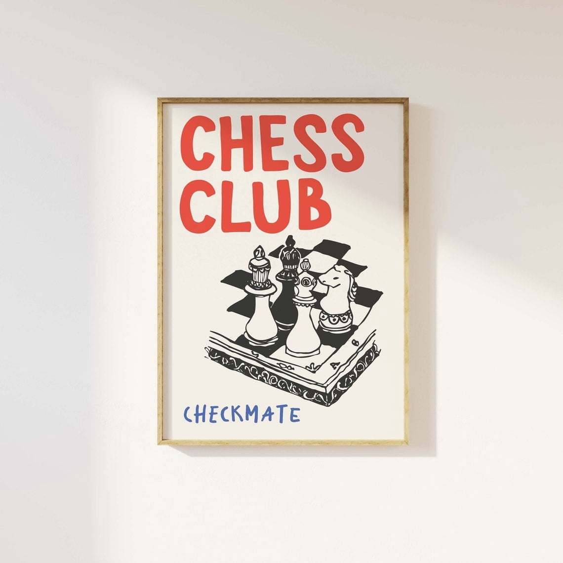 Chess Club Poster Wall Art Checkmate Trendy Poster, Unframed Size 16x24 ...