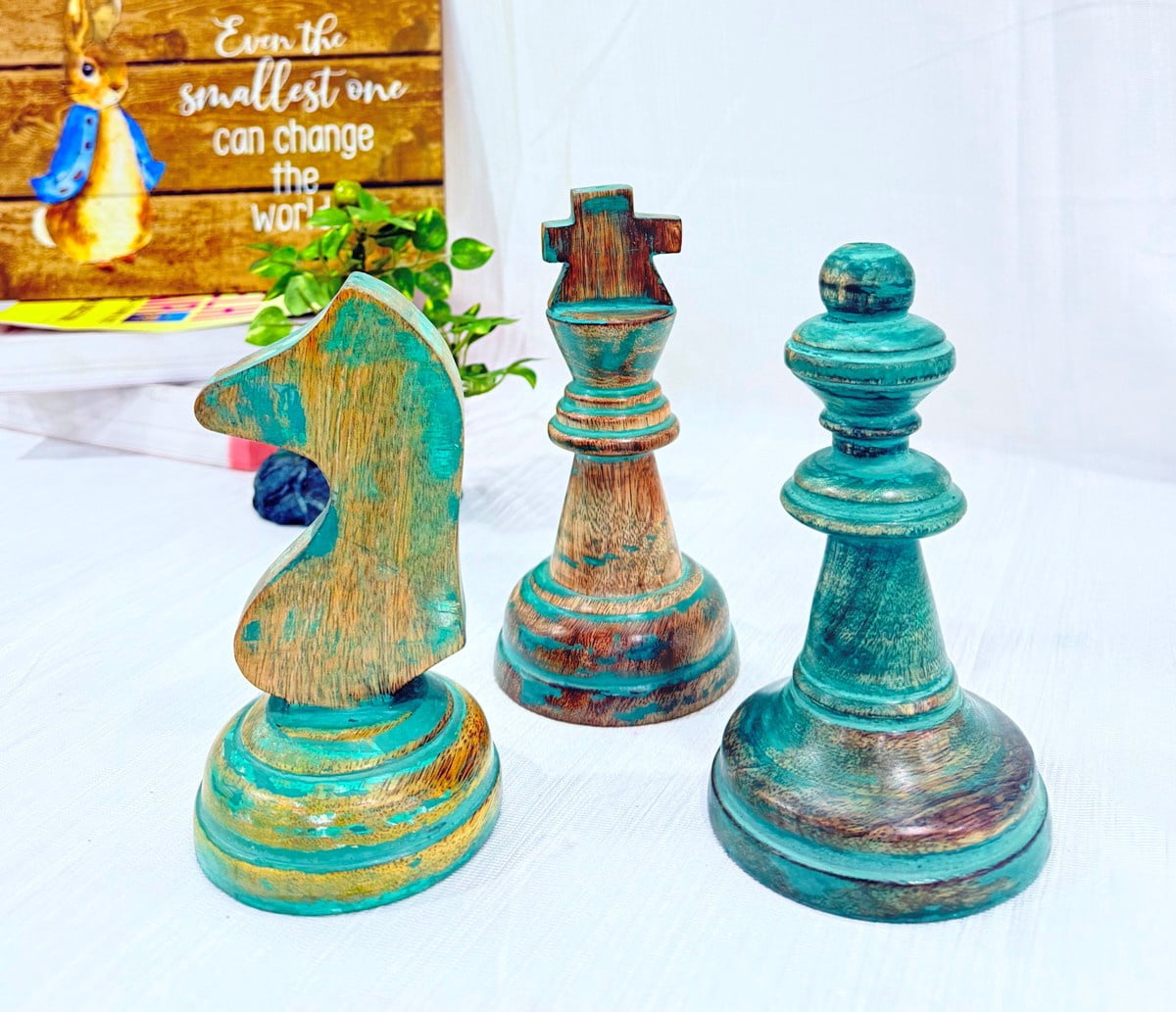 Chess Decorative Sculpture Home Decor Statues with Knight, Queen and ...
