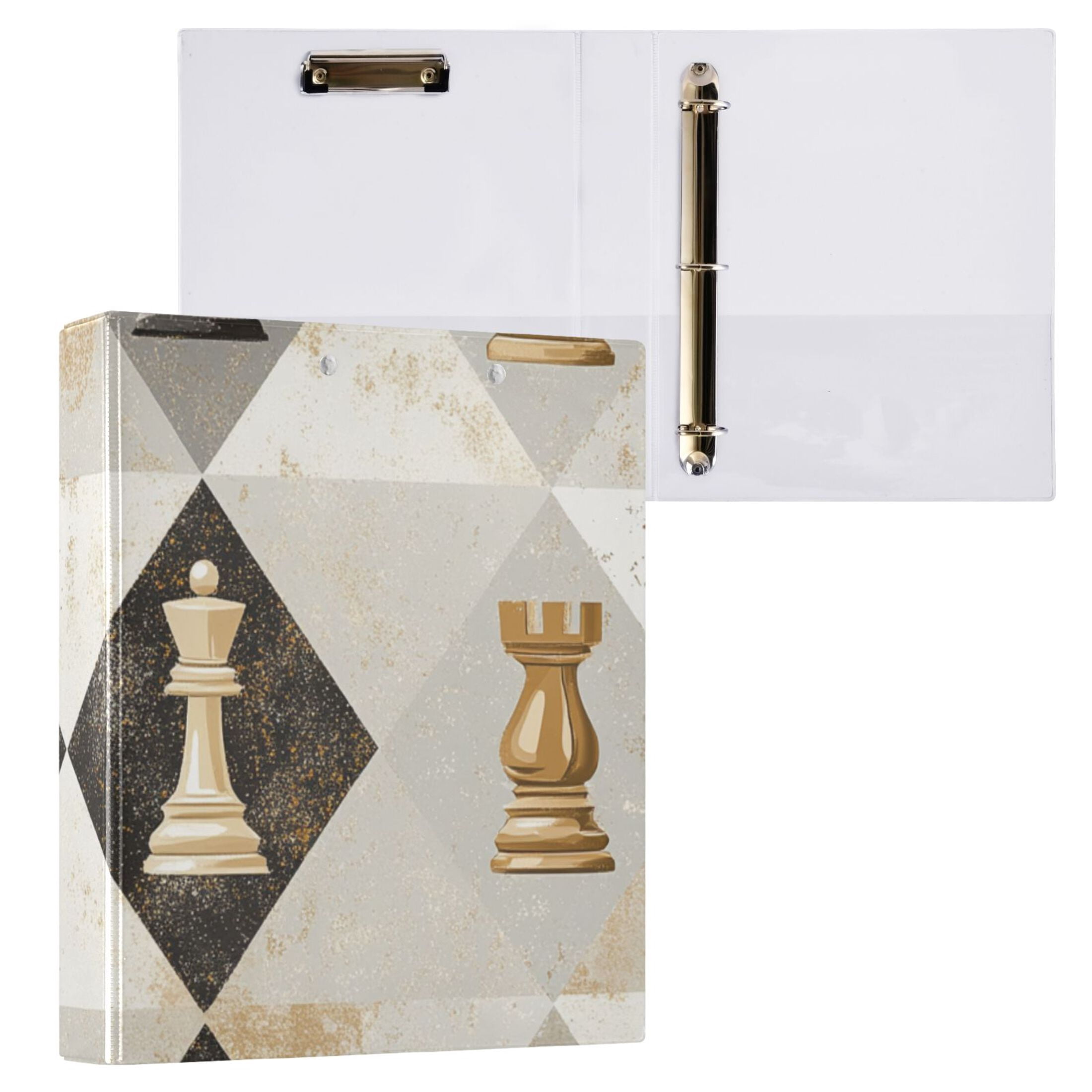 Chess Diamond 3 Ring Binders 1.5 inch Hardcover File Folders with ...