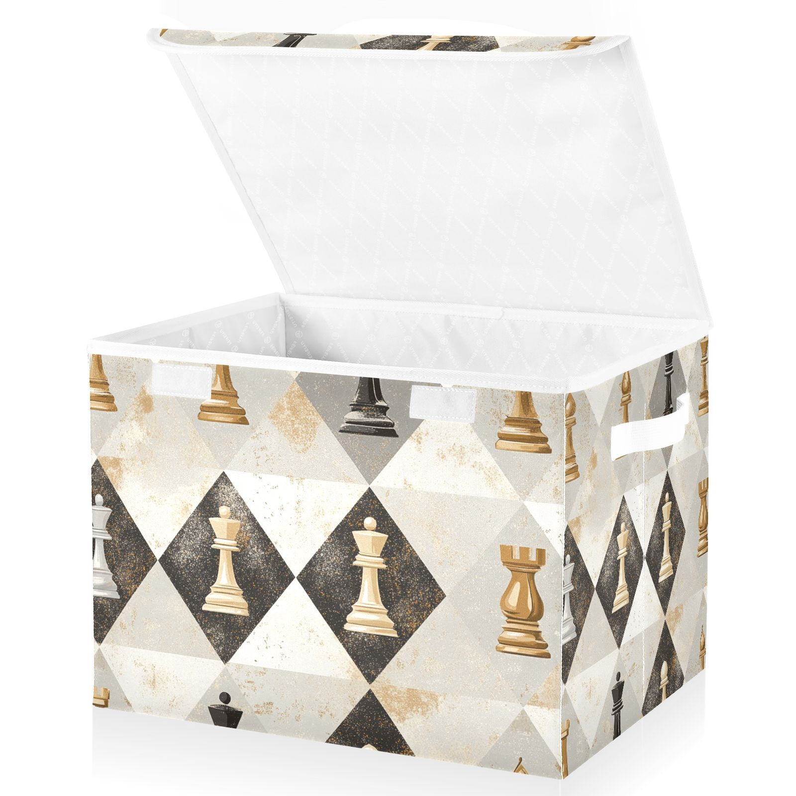 Chess Diamond Storage Basket for Shelves Foldable Container Organizer ...