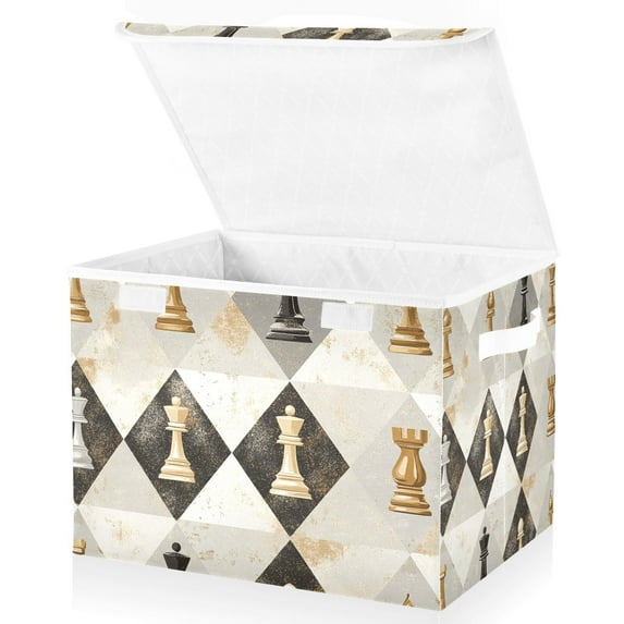 Chess Diamond Storage Basket for Shelves Foldable Container Organizer ...
