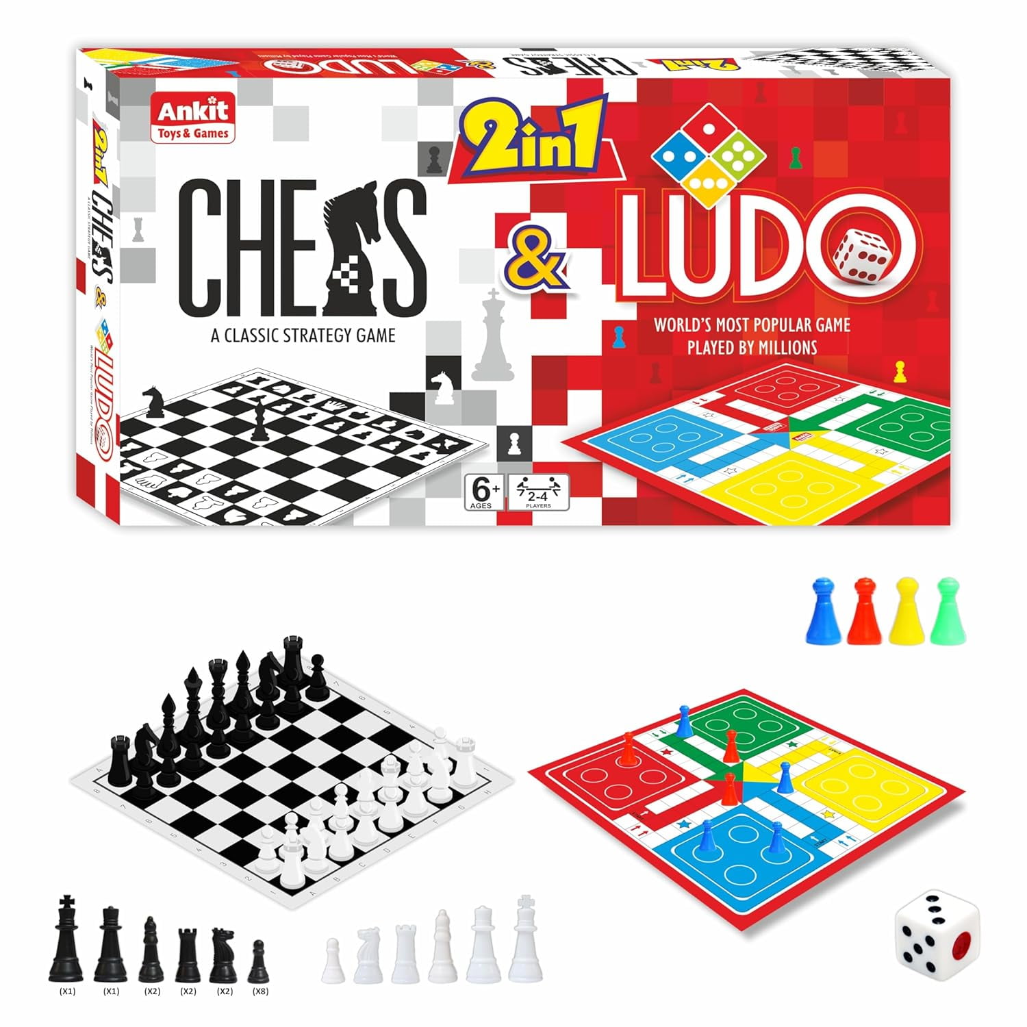 Chess Game 2in1 Chess & Ludo Board Game Set | Classic Strategy & Family ...
