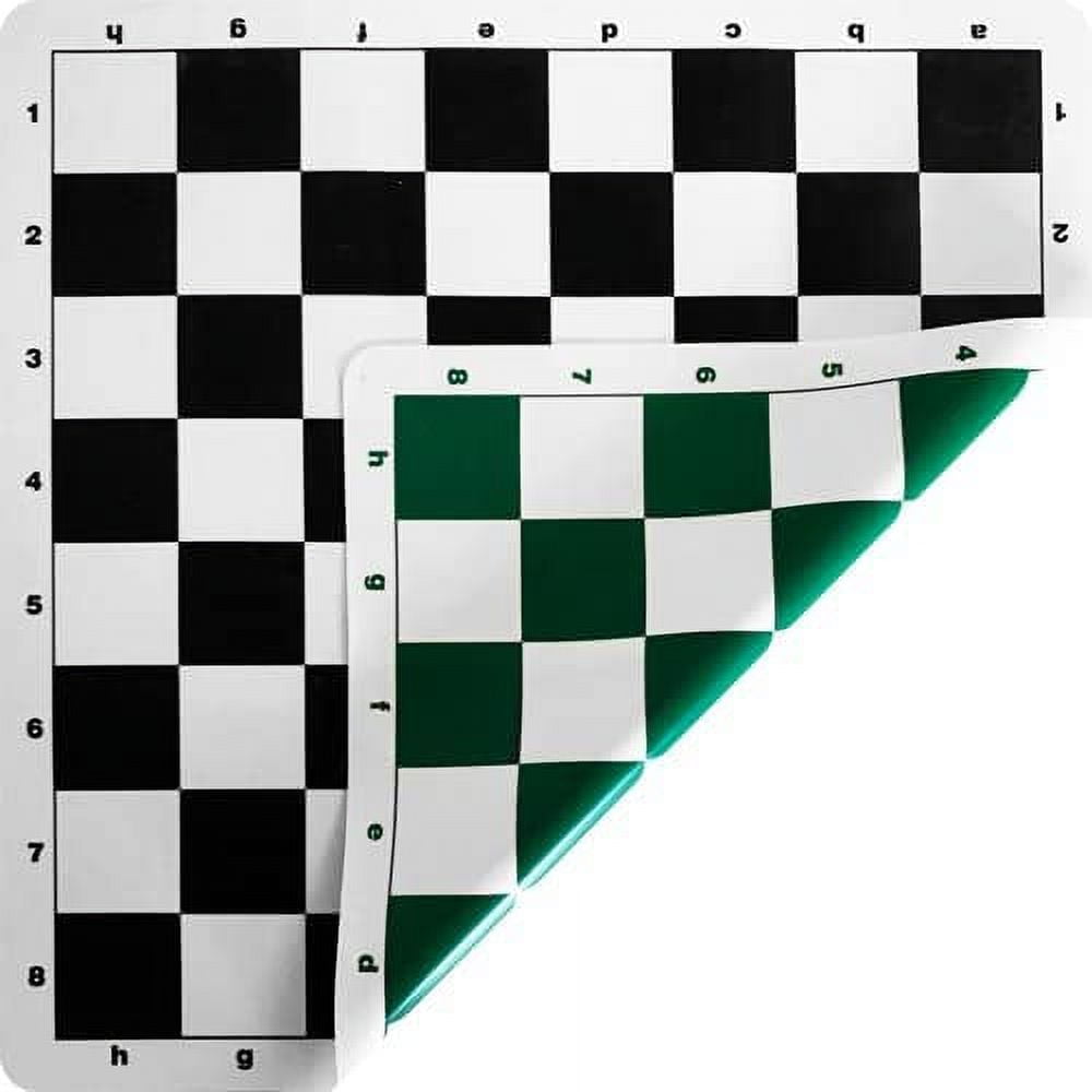 Chess Geeks 20 inch Double-Sided Silicone Chess Board, Black/Green ...