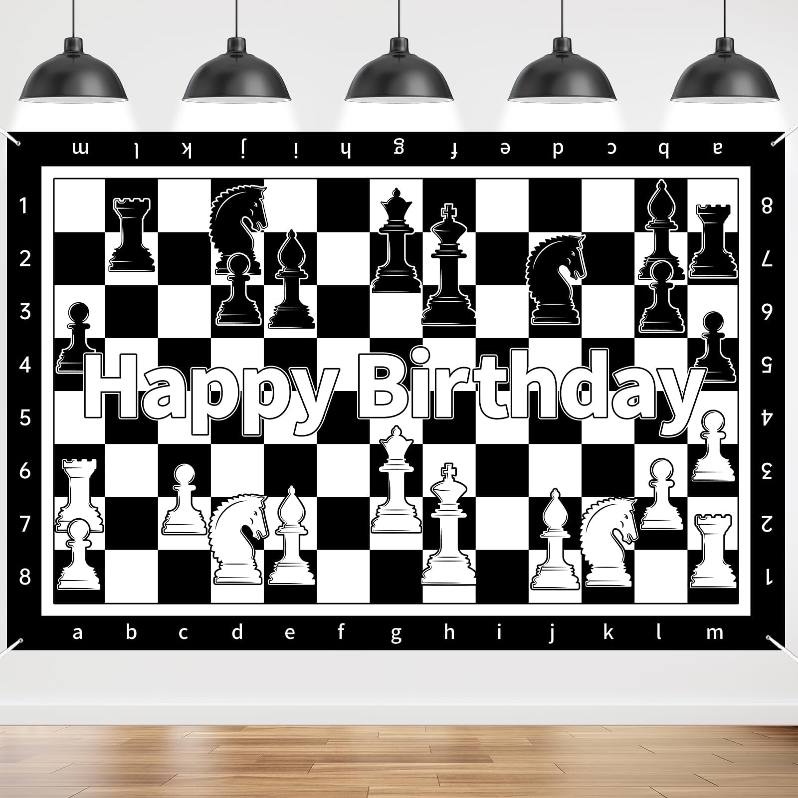 Chess Happy Birthday Photography Background Banner Squares Themed Black ...