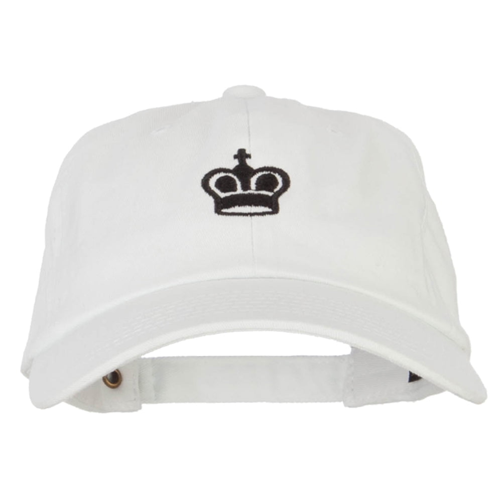 Chess King Embroidered Unstructured Washed Cap - White OSFM - Walmart.com