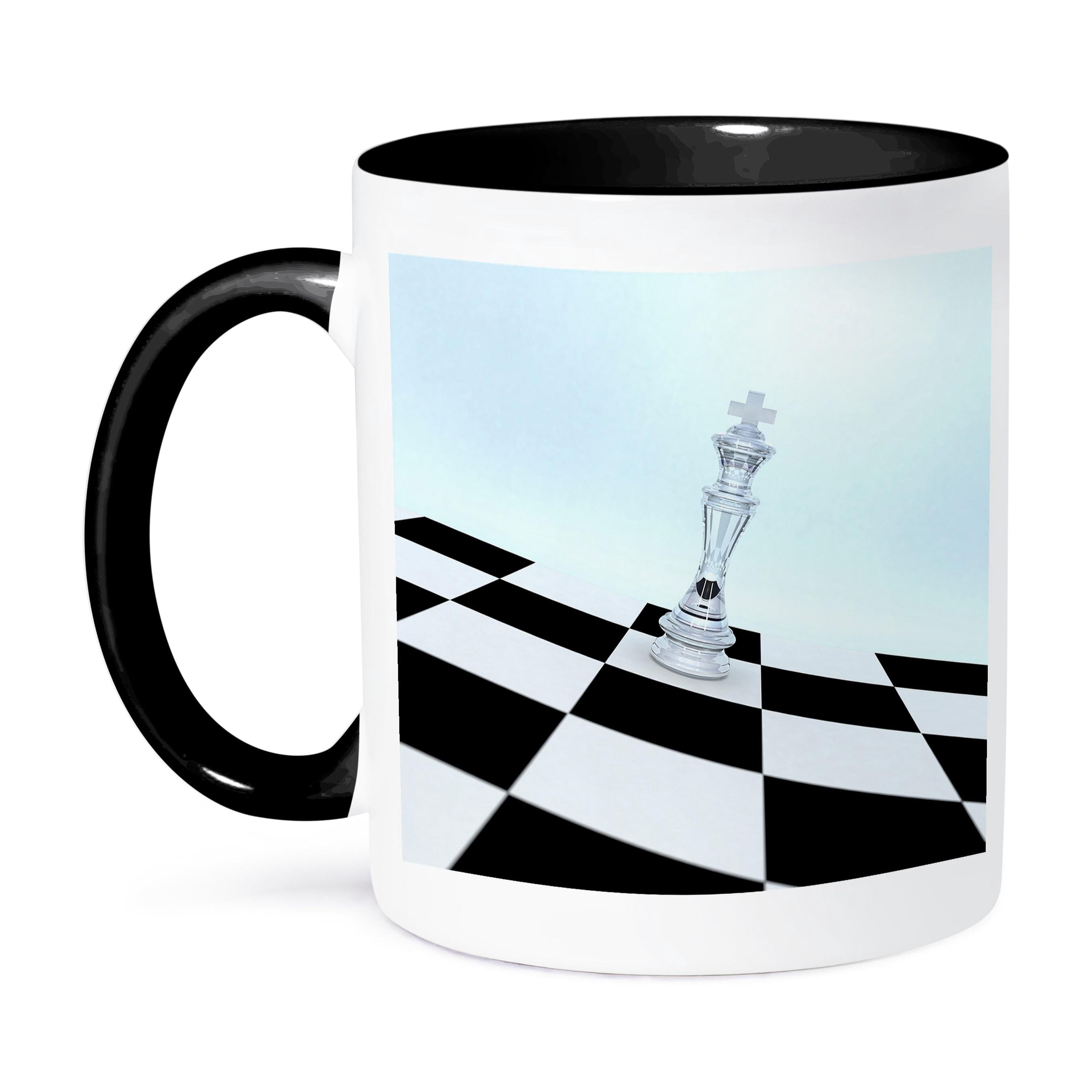 3dRose, Chess king glass concept chessboard board piece abstract tilted ...