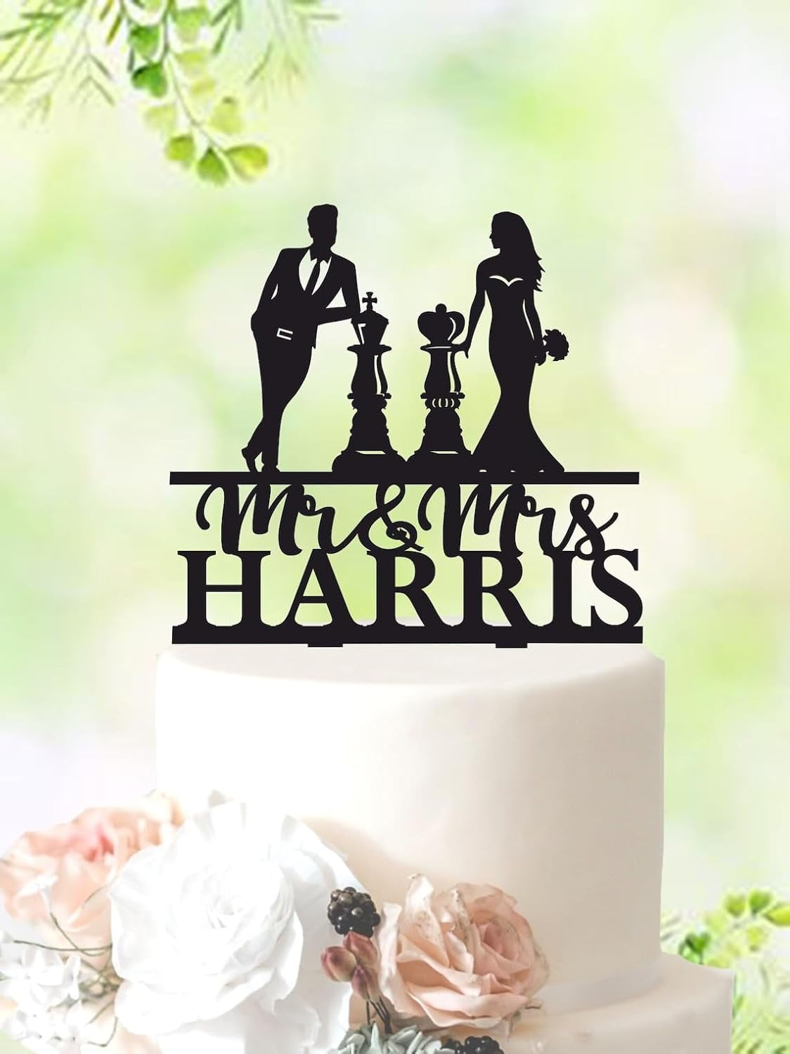 Chess King And Queen Wedding Cake Topper,chess themed wedding topper ...
