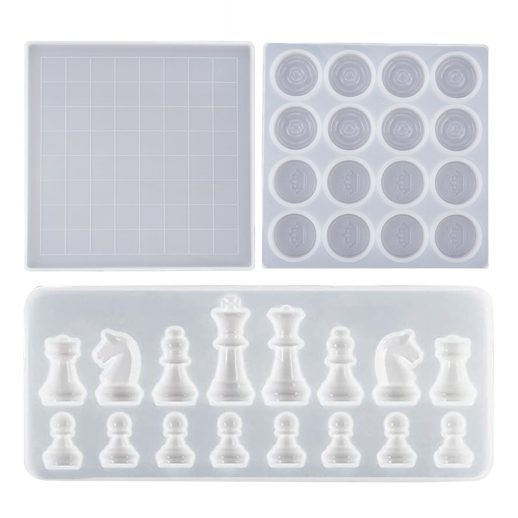 Chess Kit Silicone Mold International Chess Pieces Checker Checkerboard ...