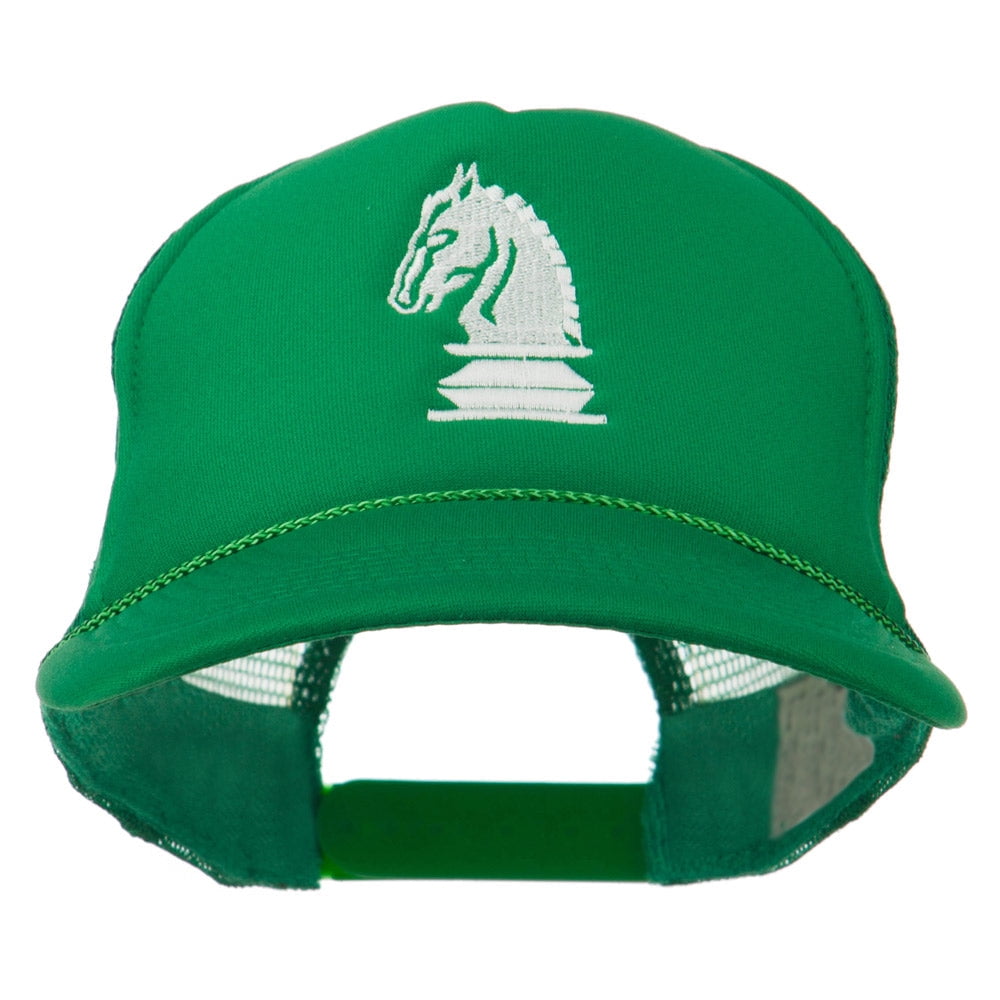 Chess Knight Embroidered Foam Front Mesh Back Cap - Kelly OSFM ...