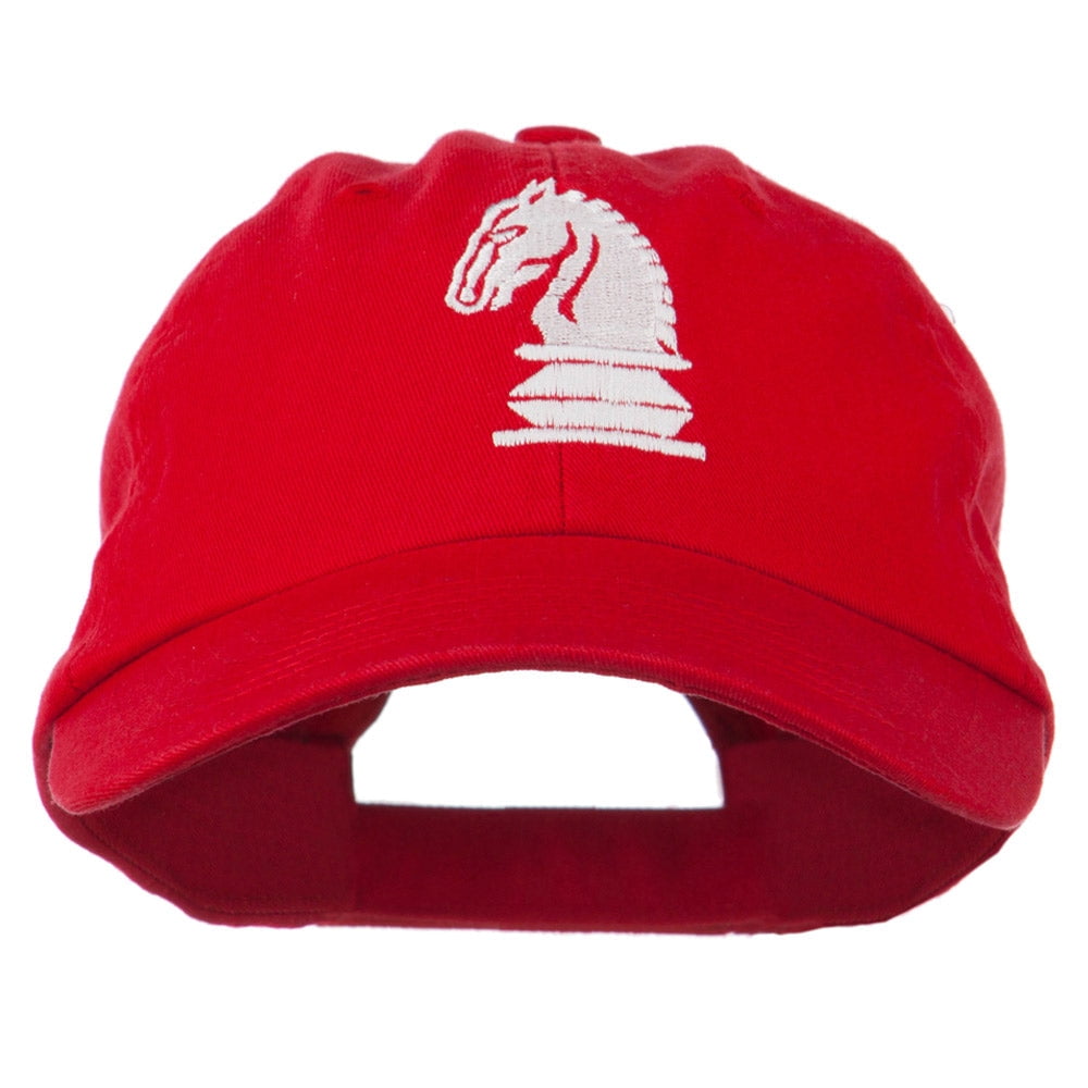 Chess Knight Embroidered Pet Spun Washed Cap - Red OSFM - Walmart.com