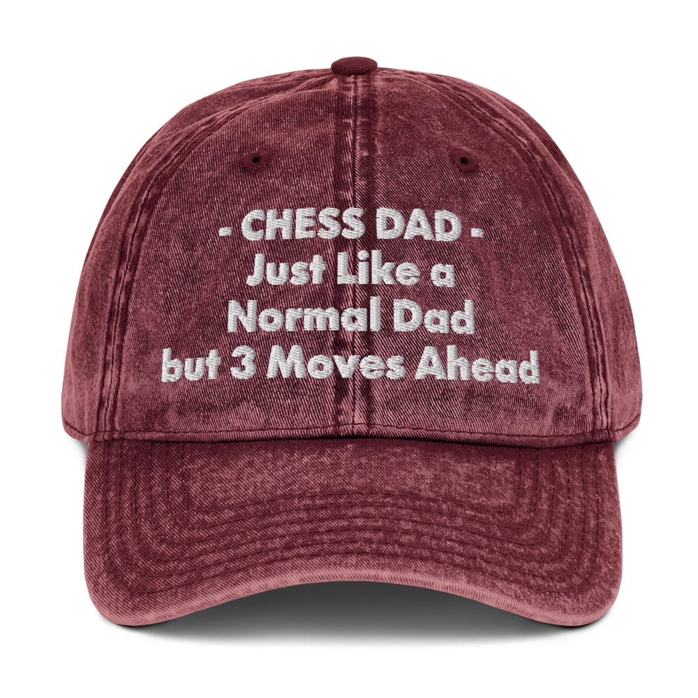 Chess Lovers Player For Men Dad Embroidered Vintage Cap, Chess Dad Just ...