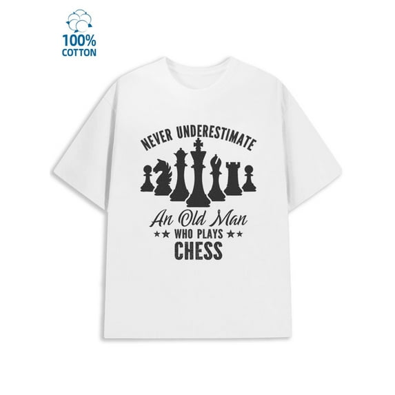 Chess Master Tee men funny humor 180G 100% Cotton white husband sixty ...