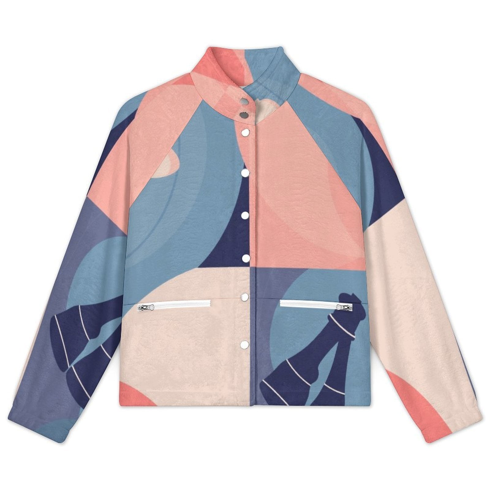 Chess Piece Abstract Art Autumn Winter Jacket Women Coat Short Plush ...