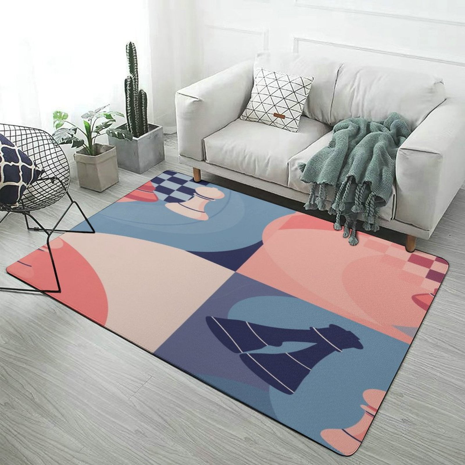 Chess Piece Abstract Art Carpet Rug for Home Living Room Bedroom Sofa ...