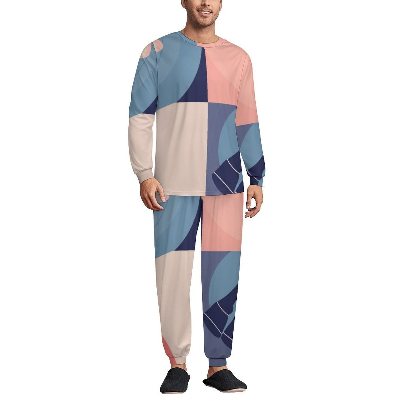 Chess Piece Abstract Art Pajamas Mens Warm Sleepwear Autumn Long Sleeve ...