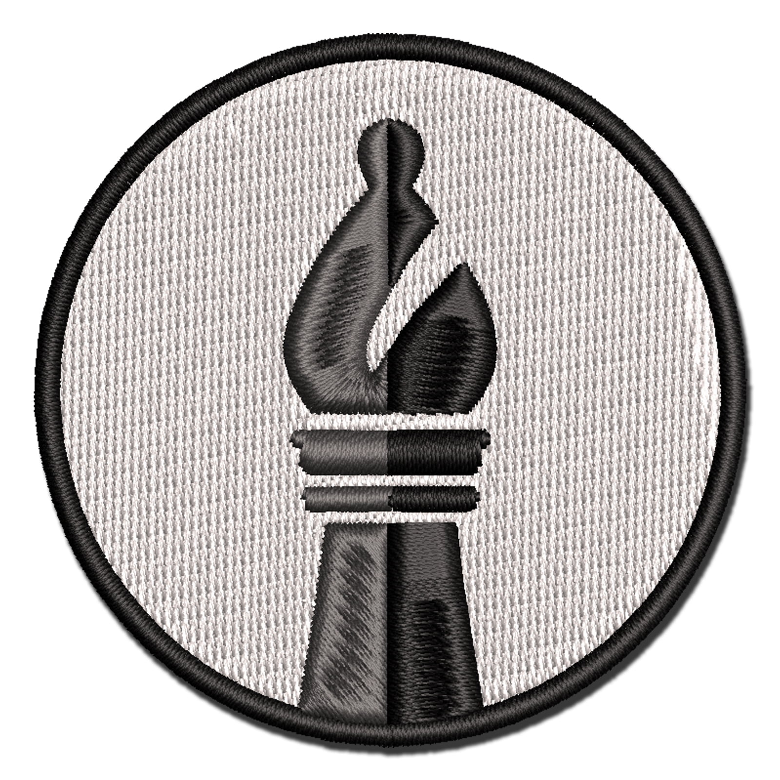 Chess Piece Black Bishop Applique Multi-Color Embroidered Hook & Loop ...