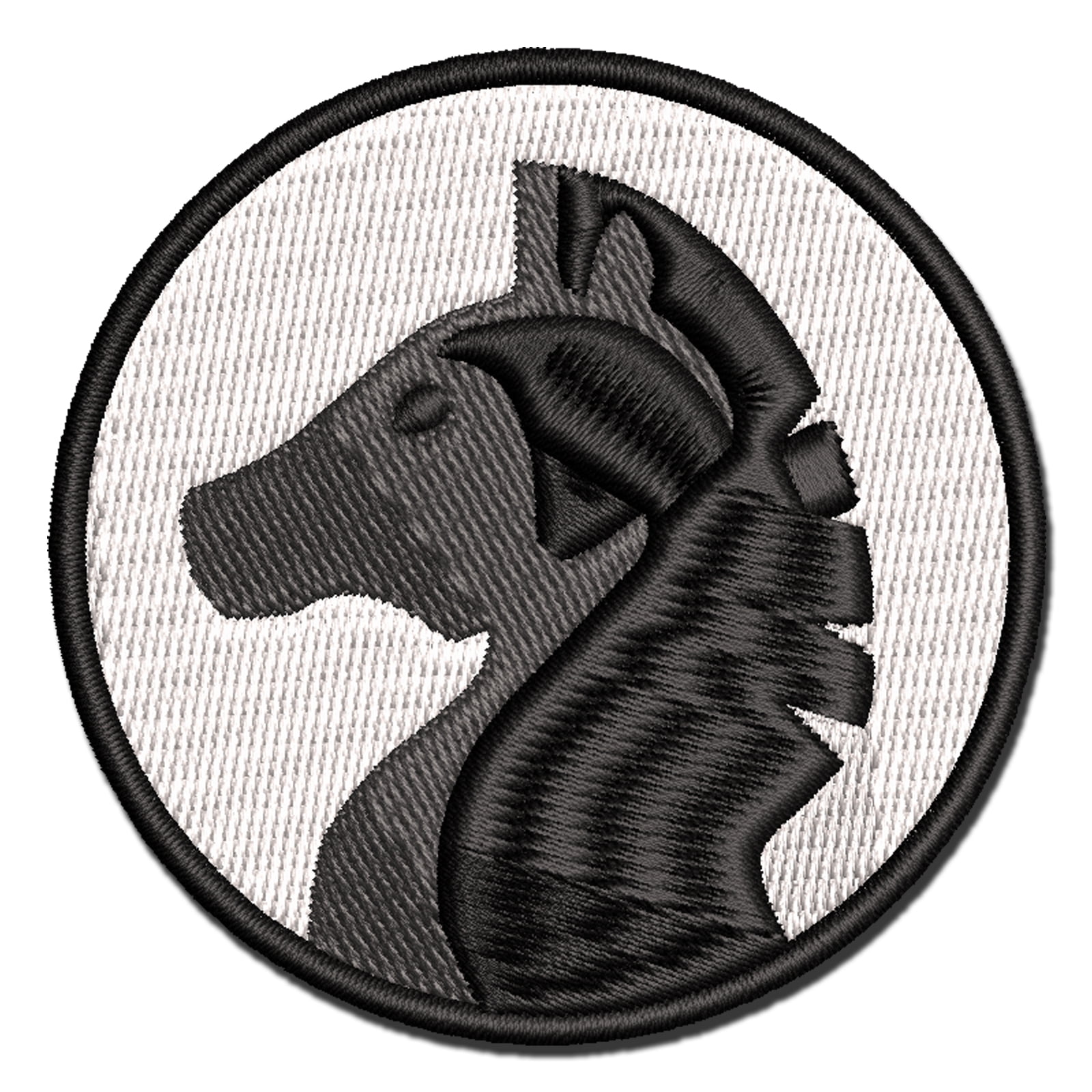 Chess Piece Black Knight Applique Multi-Color Embroidered Iron-On Patch ...