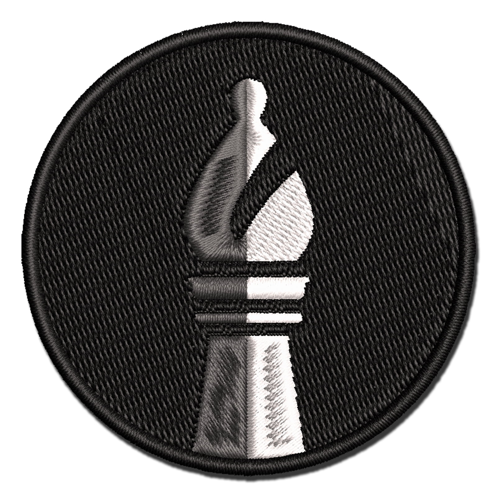Chess Piece White Bishop Applique Multi-Color Embroidered Iron-On Patch ...