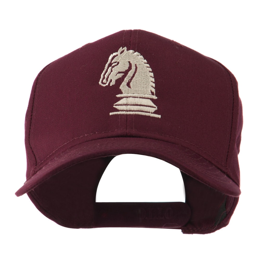 Chess Piece of a Knight Embroidered Cap - Maroon OSFM - Walmart.com