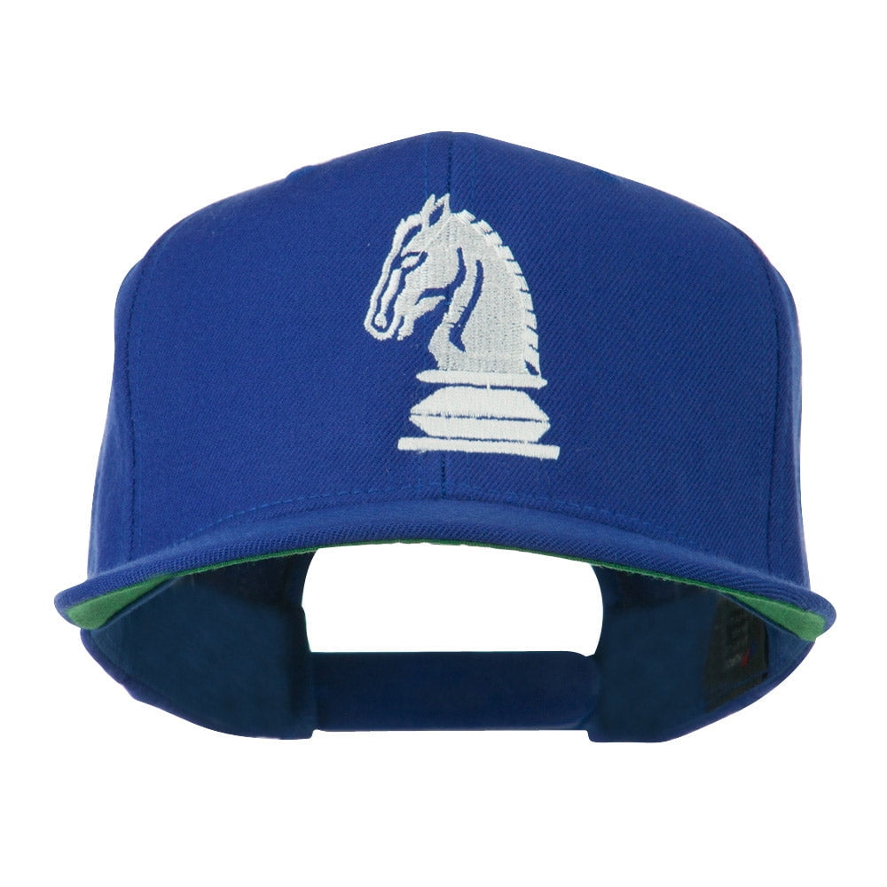 Chess Piece of a Knight Embroidered Flat Bill Cap - Royal OSFM ...