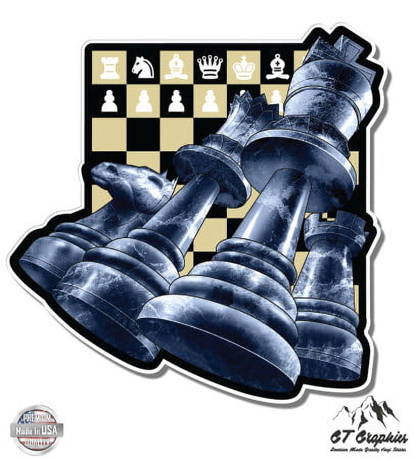 Chess Pieces - 3" Vinyl Sticker - For Car Laptop I-Pad Phone Helmet ...