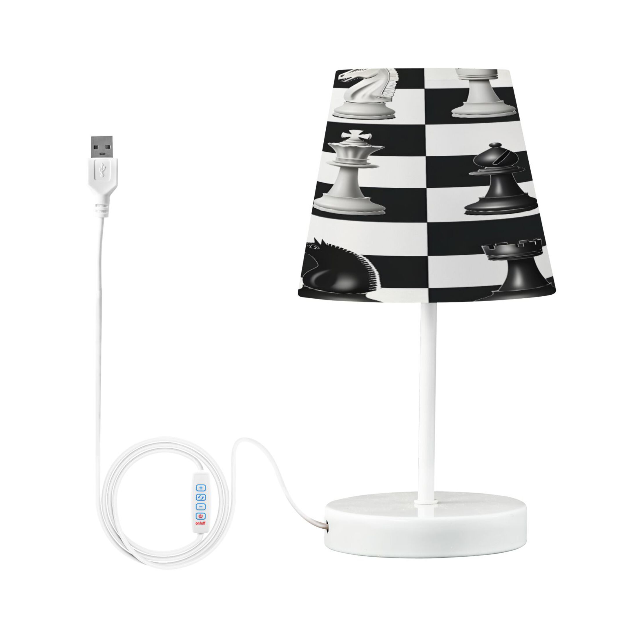 Chess Pieces and Board Desk Lamp LED Table Nightstand Lamps with 3 ...