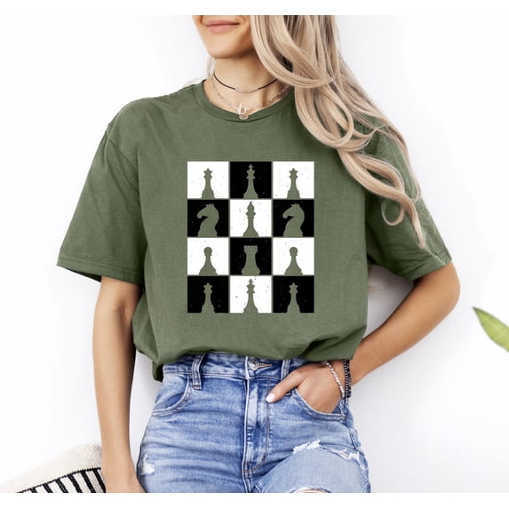 Chess Player Shirt, Chess Pieces Printing Shirt, Chess Lover, Chess ...