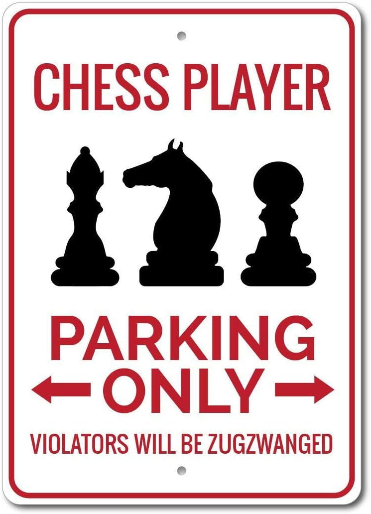 Chess Player Sign, Chess Player Parking Sign, Chess Piece Decor ...