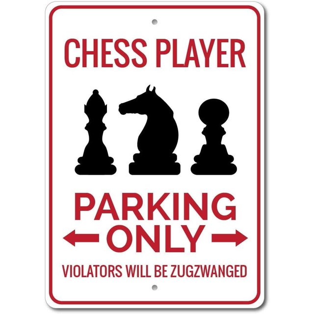 Chess Player Sign, Chess Player Parking Sign, Chess Piece Decor ...