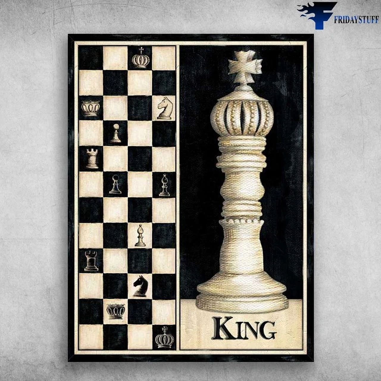 Chess Poster, Poster, Chess Lover The King In NO FRAMED POSTER Home ...
