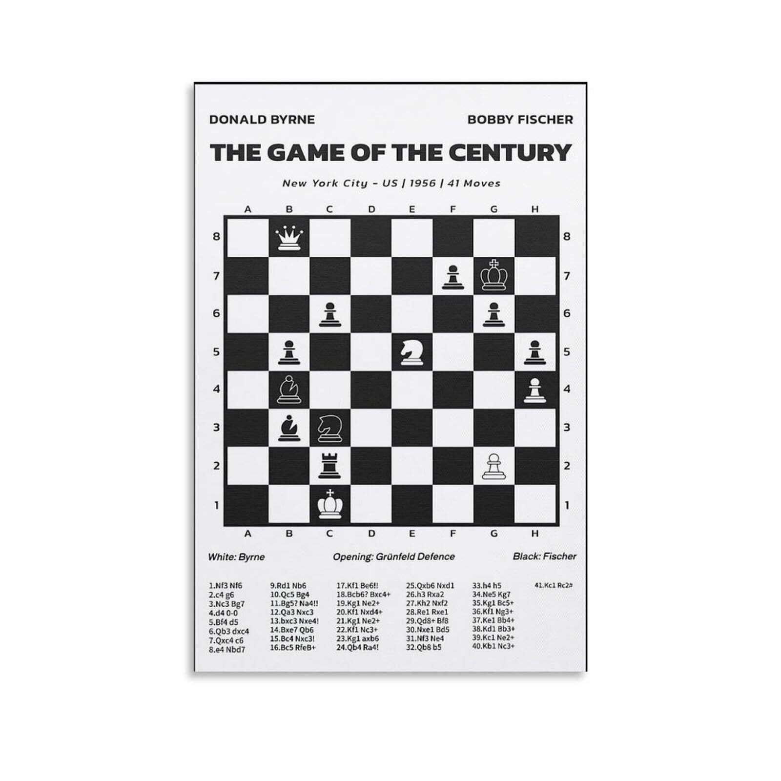 Chess Poster The Game of The Century Famous Chess Games Explained ...
