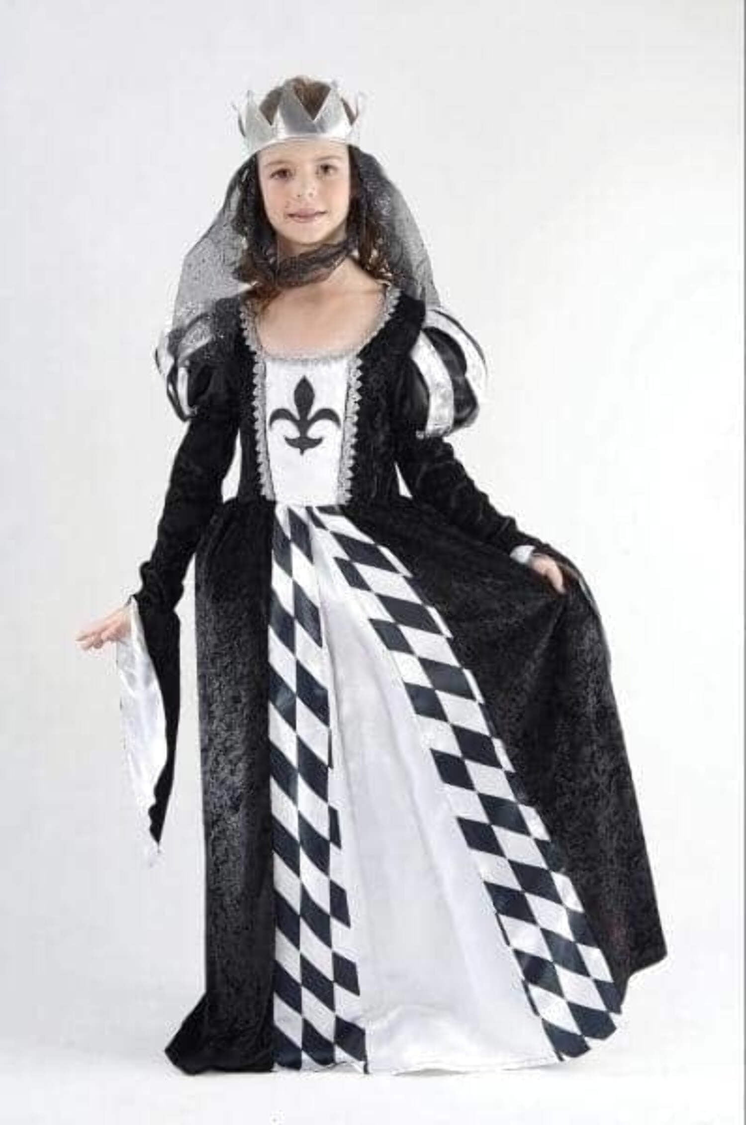 Chess Queen Large Childrens Costume Female 9 12 Years Kids Black Fancy ...