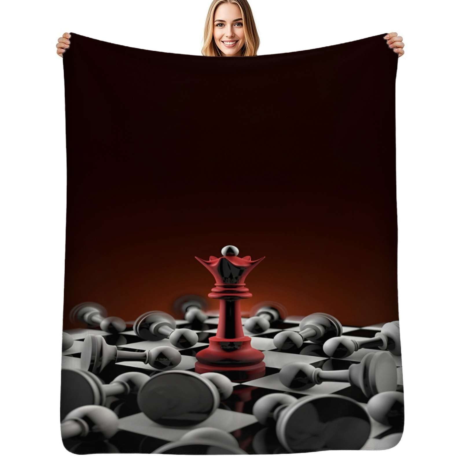 Chess Red Queen Soft Warm Blanket Throw Blanket Flannel Bedspread Couch ...