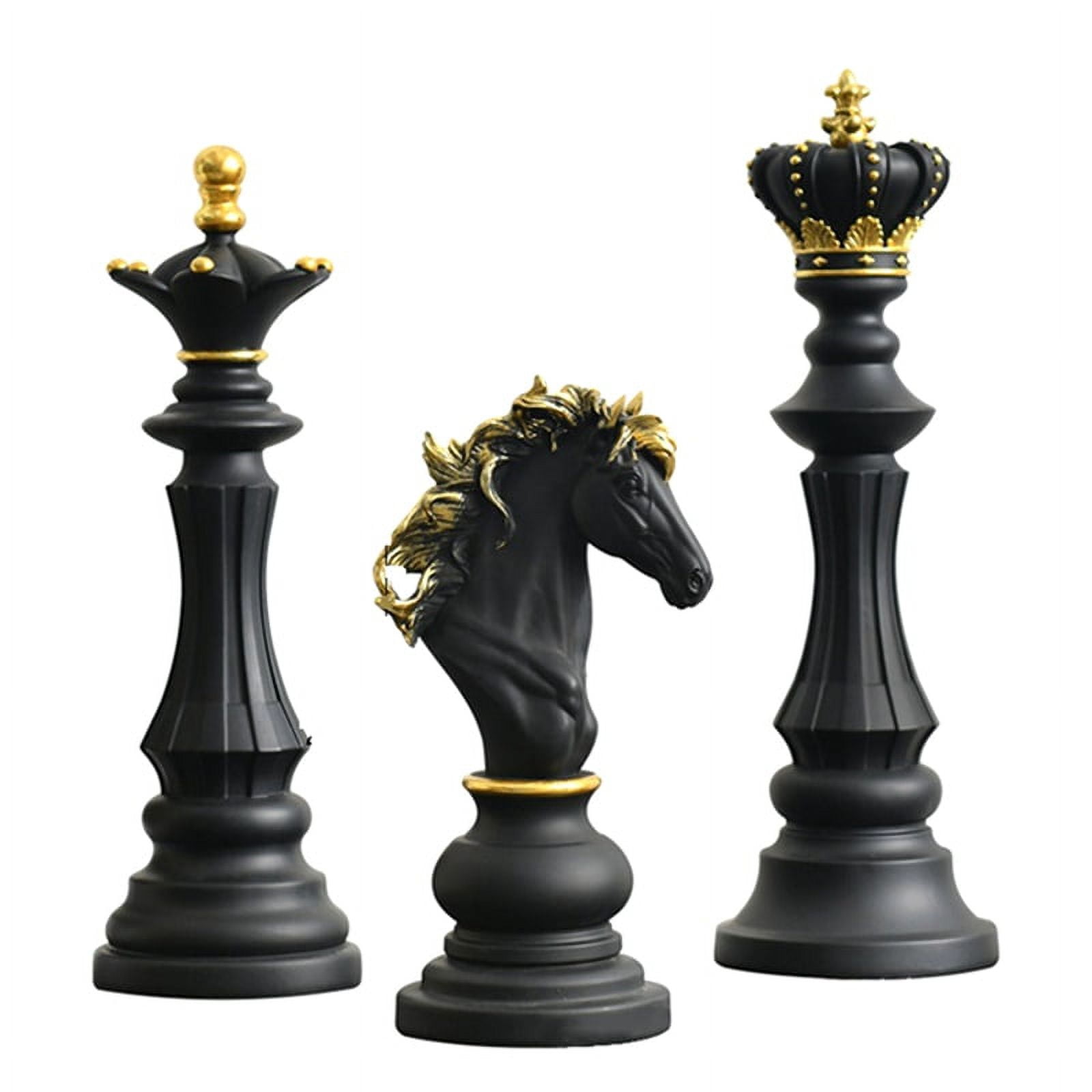 Chess Resin Decor Ornament Office Figurines Queen Knight Statue ...