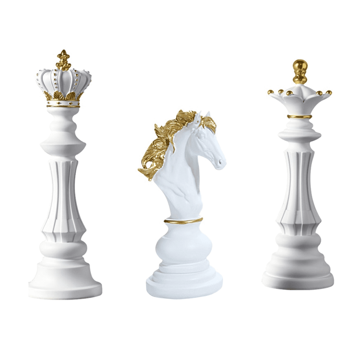 Chess Resin Decor Ornament Office Figurines Queen Knight Statue ...
