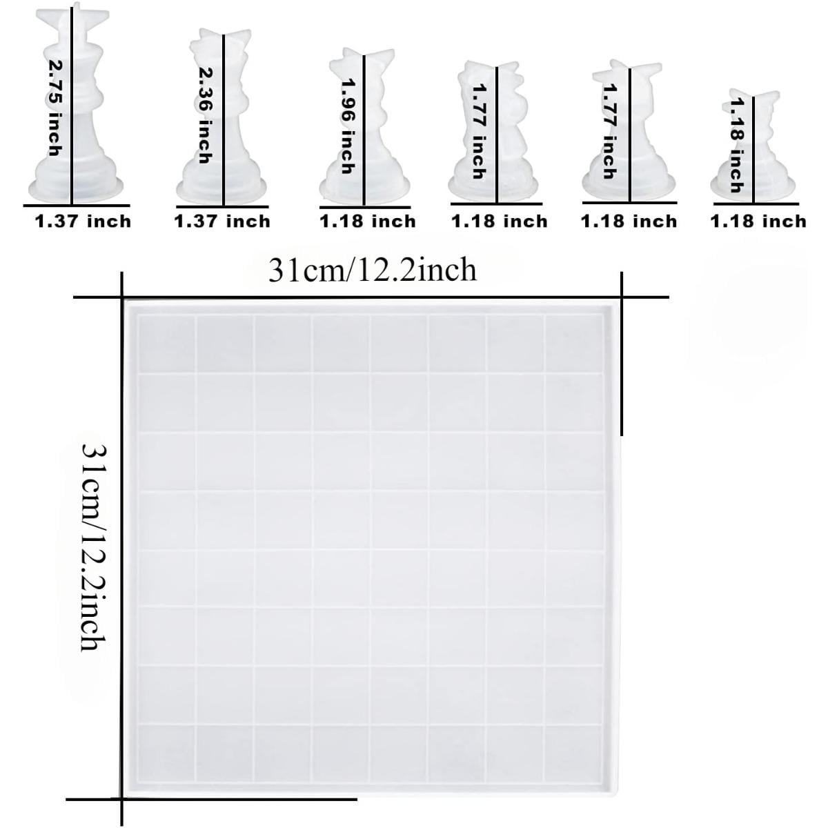Chess Resin Mold Set, 12 inches Large Checkers Chess Board Mold for ...