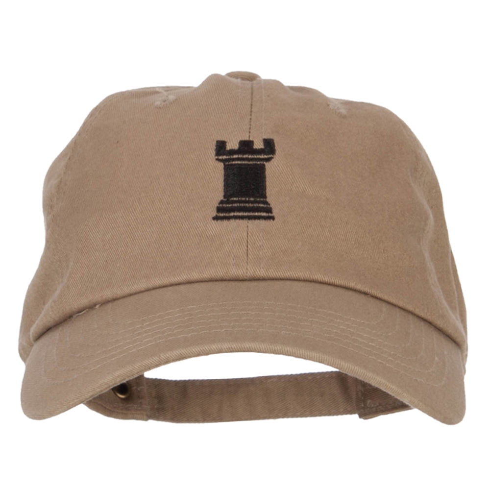 Chess Rook Embroidered Unstructured Washed Cap - Khaki OSFM - Walmart.com