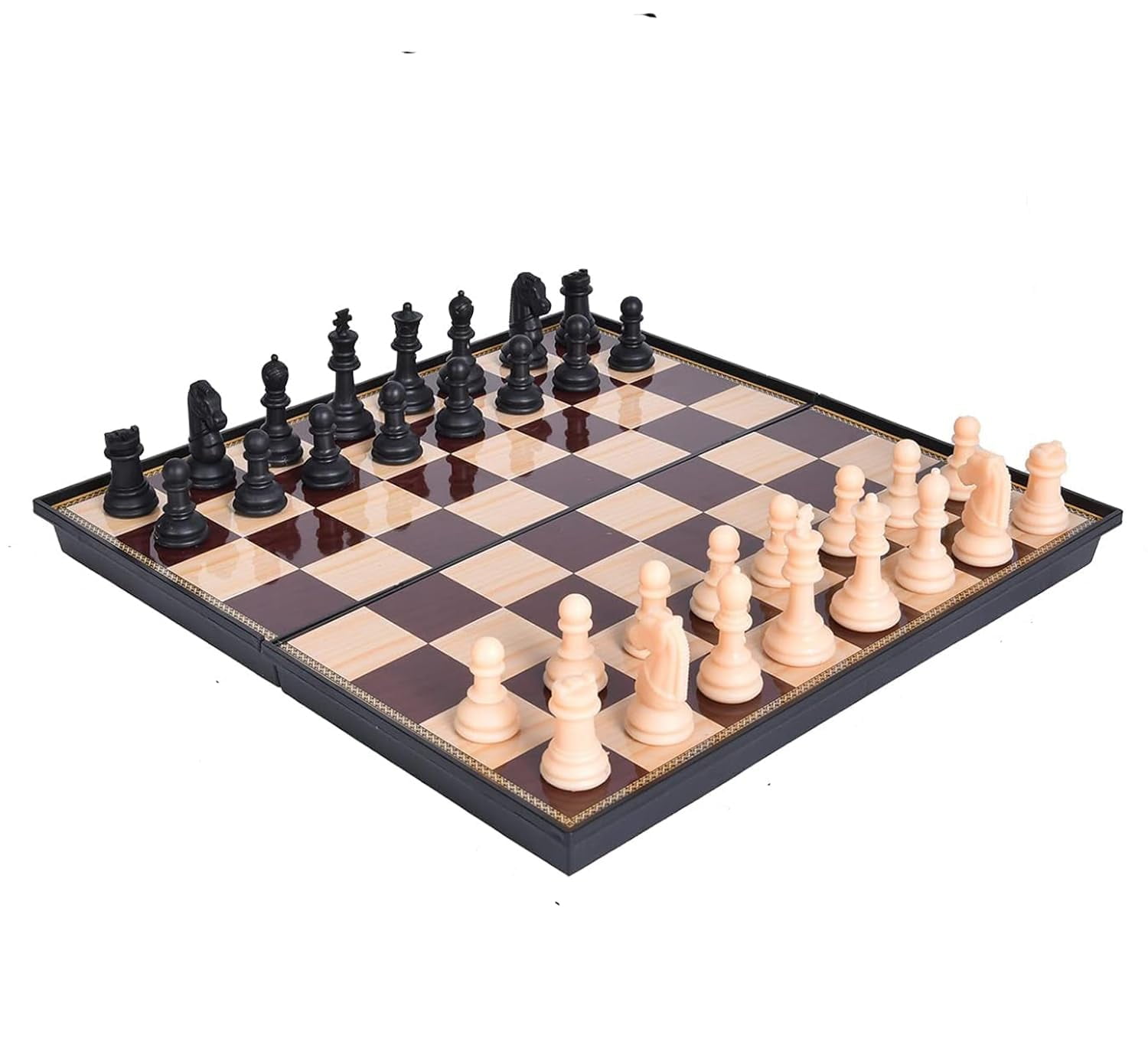 Chess Set 10x10 Inch Magnetic Folding Chess Set | Folding Plastic Chess ...