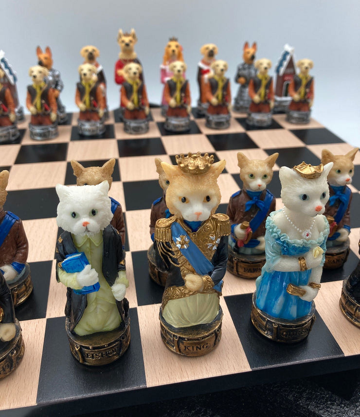3" Cats and Dogs Chess Set with storage - Walmart.com
