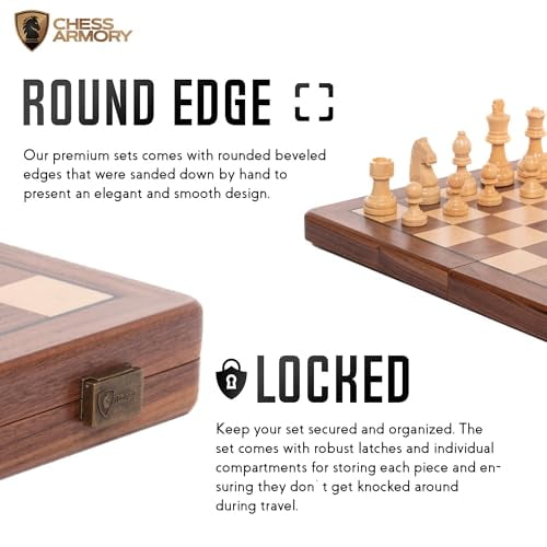 Chess Set Magnetic - Premium Wooden Board Game with a Portable Wood ...