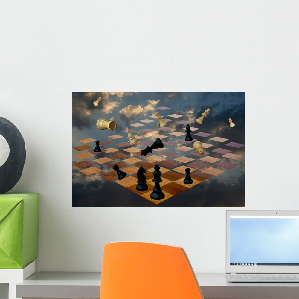 Chess Set Wall Mural by Wallmonkeys Peel and Stick Graphic (18 in W x ...