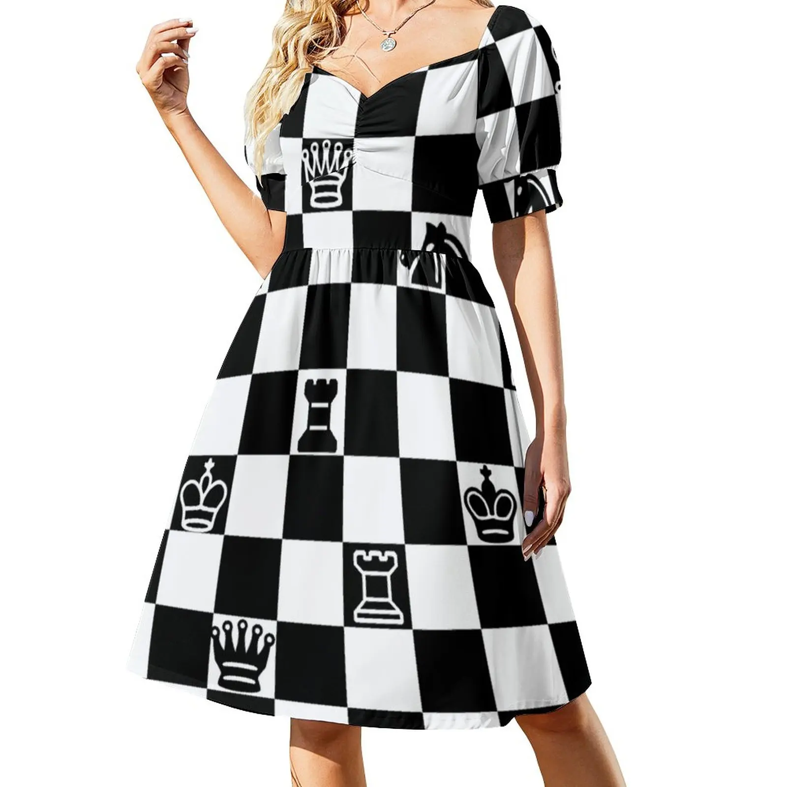 Chess Sleeveless Dress Summer dresses for women Evening gown Dress ...