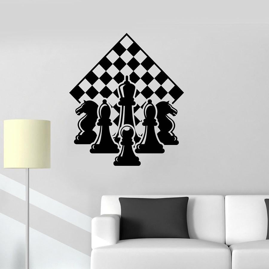 Chess Wall Decal Piece Player Chessmen Chess Board Vinyl Door Window ...