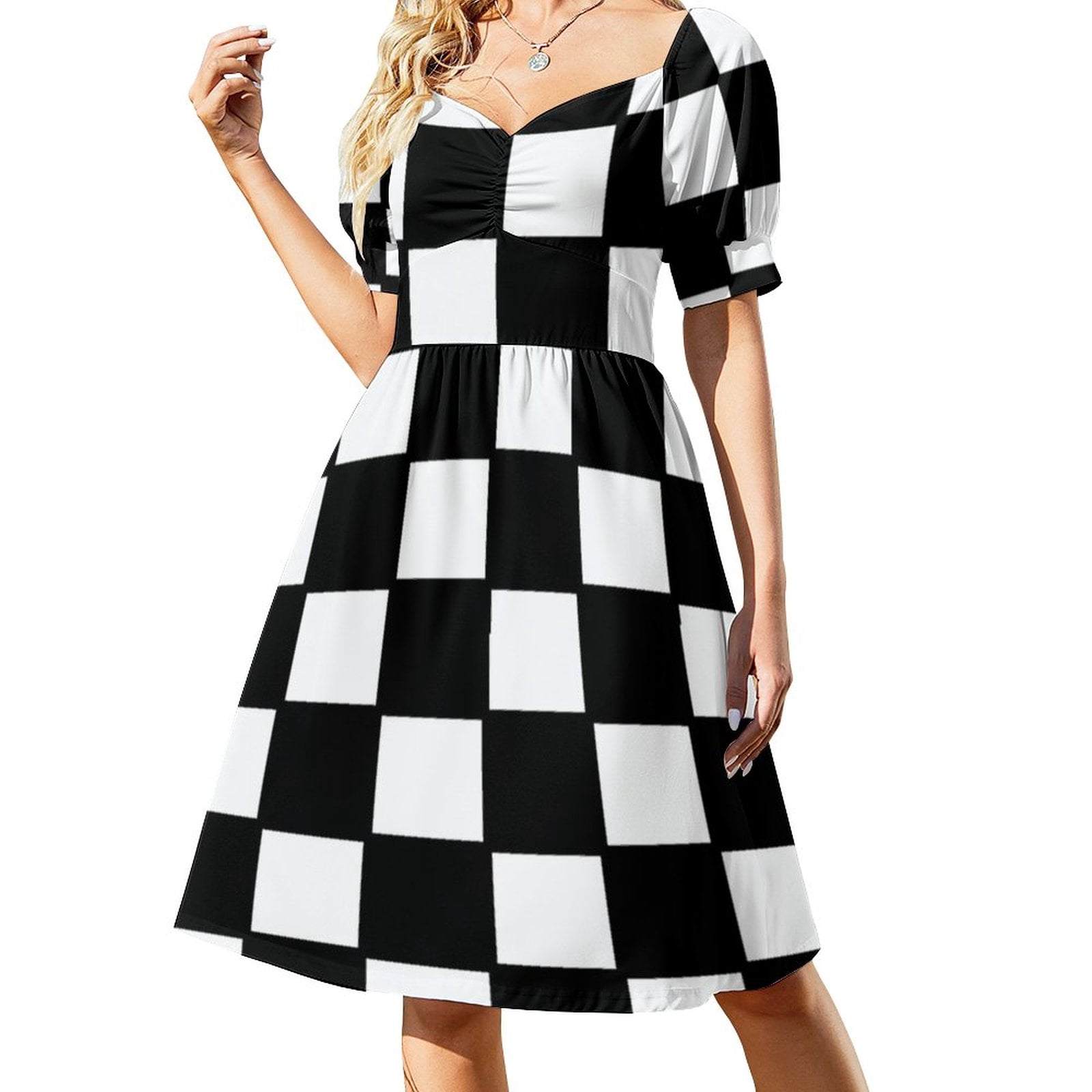 Chess board Dress Woman fashion elegant guest wedding dress - Walmart.com