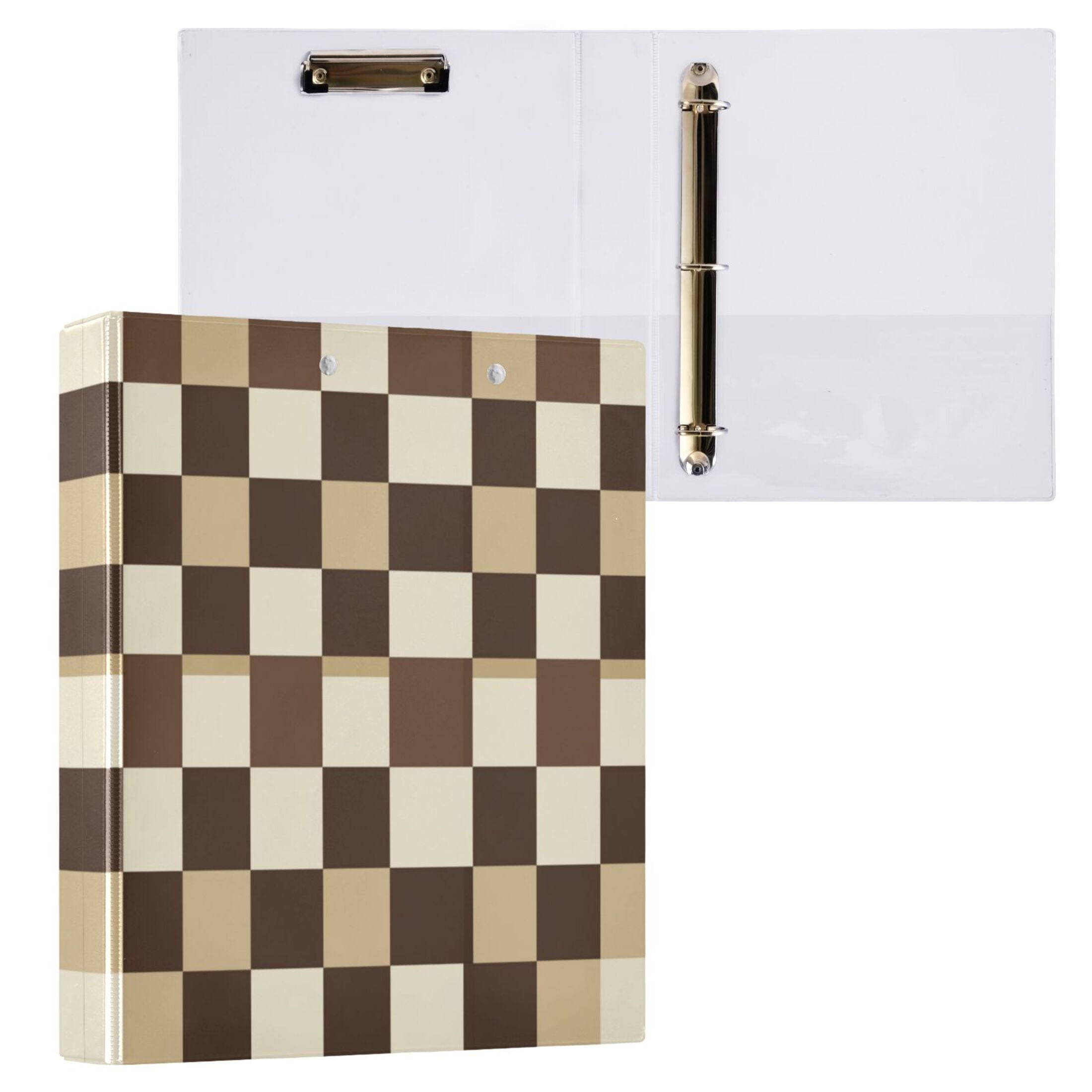 Chessboard Pattern 3 Ring Hardcover Binders 1.5in Round Rings for ...