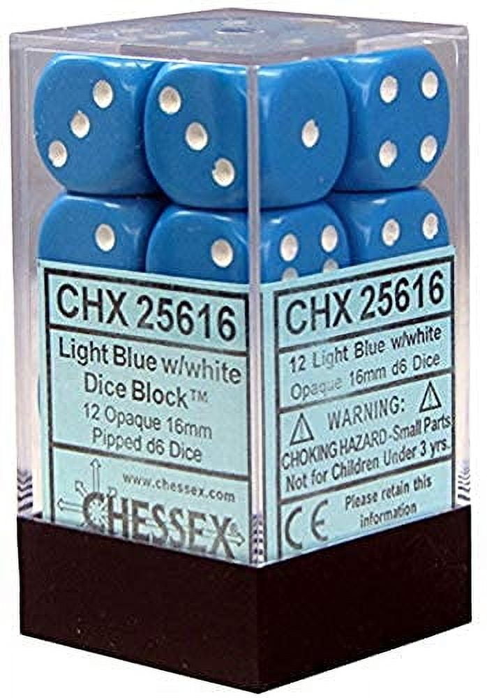 Chessex 25616 Opaque 16mm d6 Dice Block, Multicolor - Walmart.com