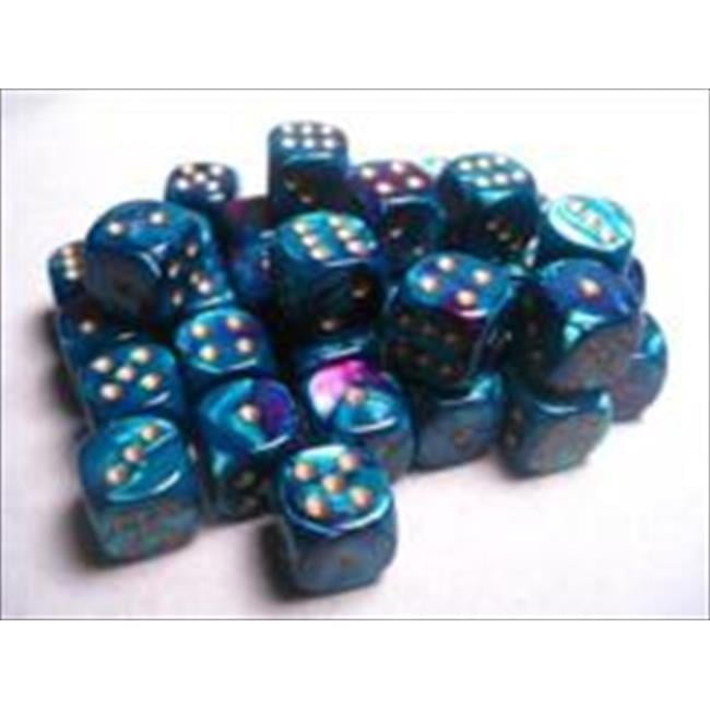 Chessex 26849 D6 Cube Gemini Dice Set - Purple & Teal - 12 mm - Pack of ...