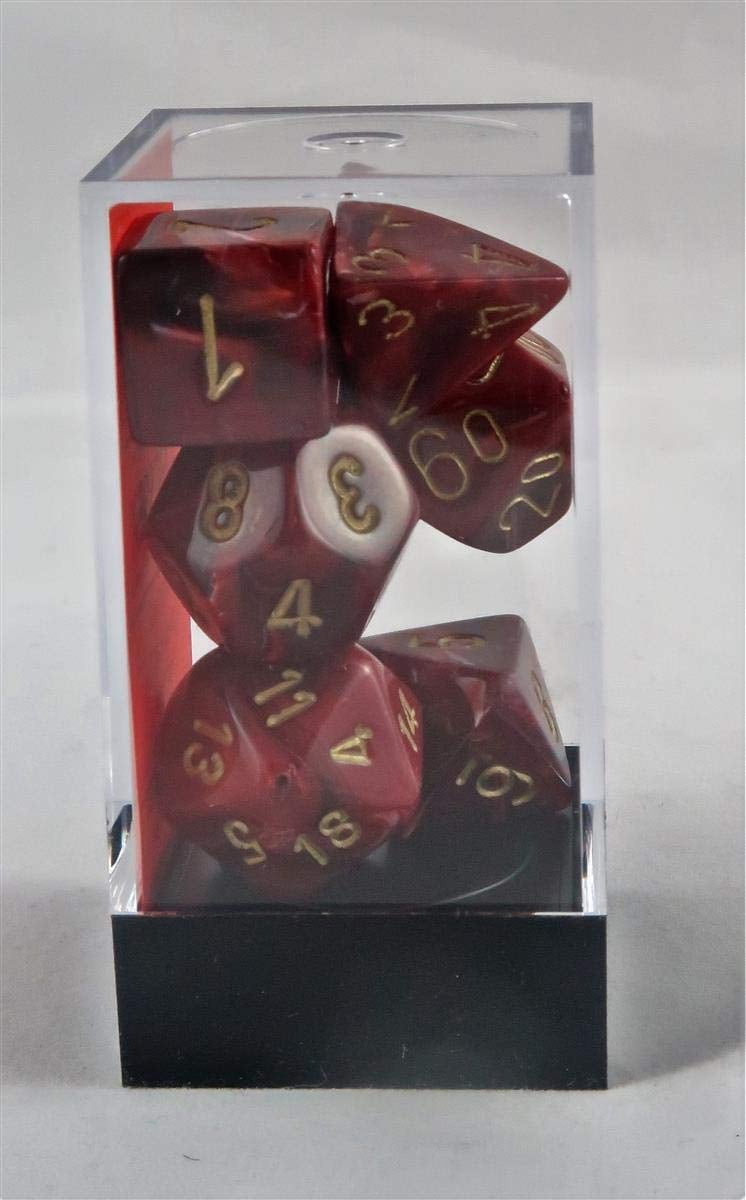Chessex CHX27434 Dice - Vortex: 7Pc Burgundy/Gold - Walmart.com