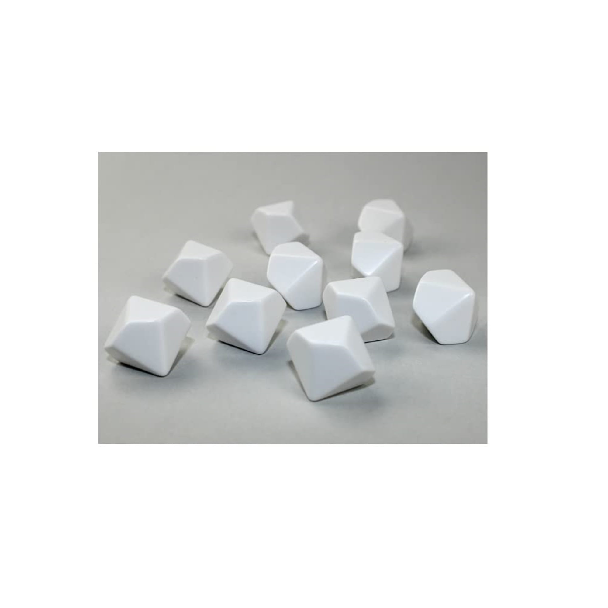 Chessex Customizable White Blank Opaque Polyhedral Dice D10 (10 Sided ...